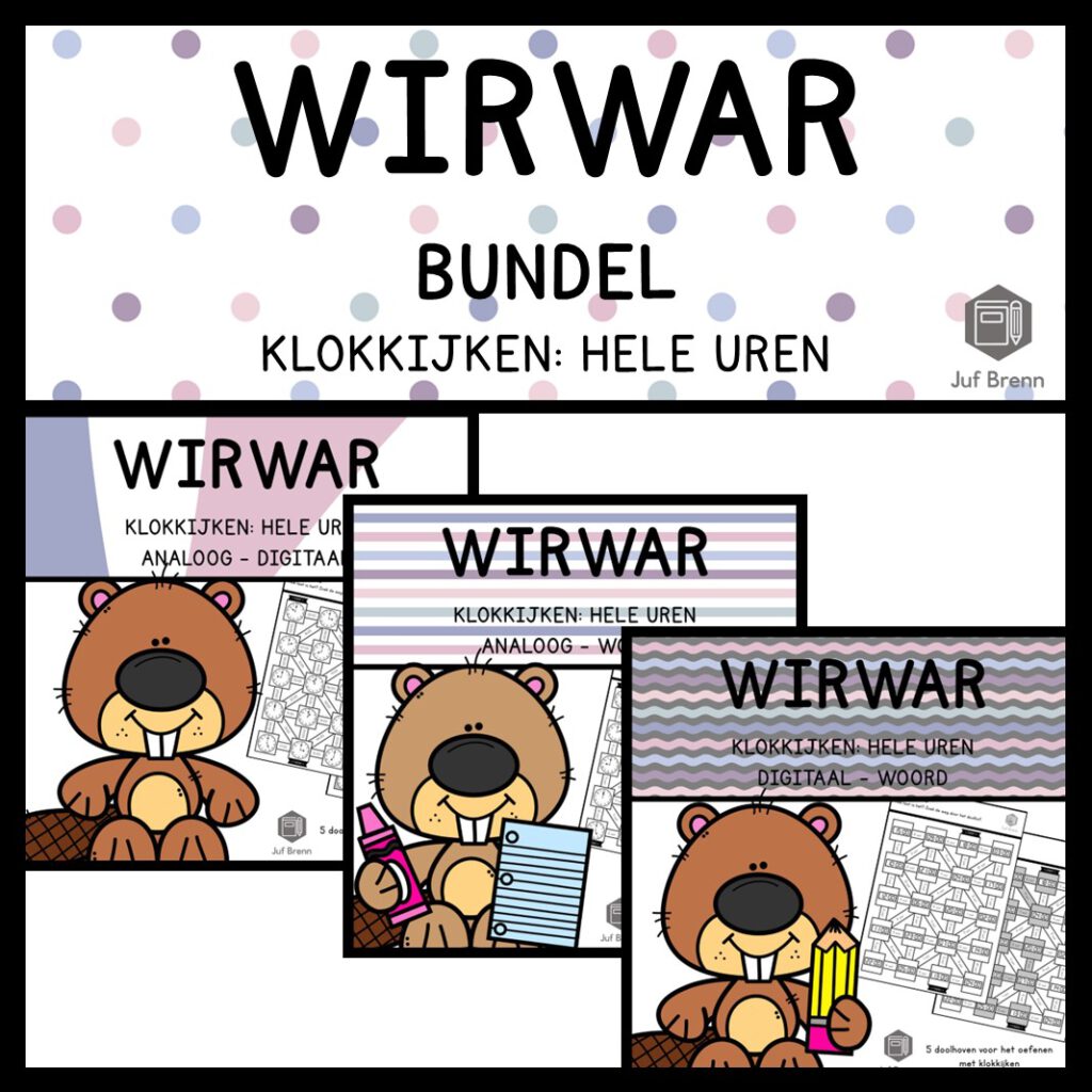 WIRWAR: BUNDEL KLOKKIJKEN HELE UREN - Juf Brenn