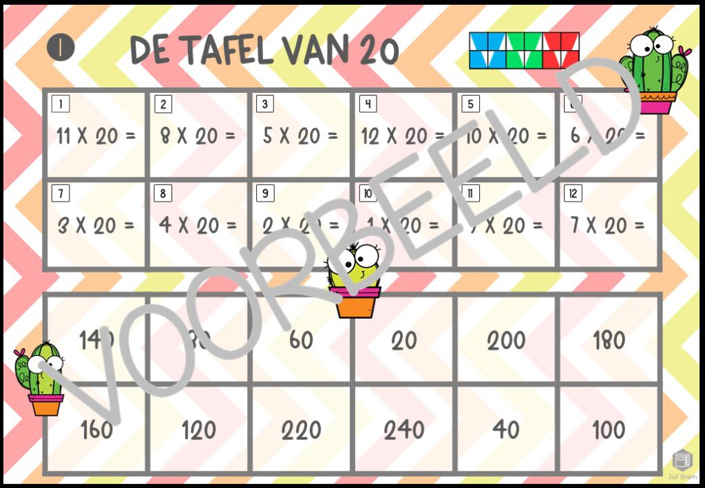 MINI LOCO KEERSOMMEN: TAFEL VAN 20 - Juf Brenn
