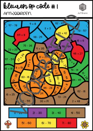 KLEUREN OP CODE SOMMEN TOT 100 FALL EDITION - Juf Brenn