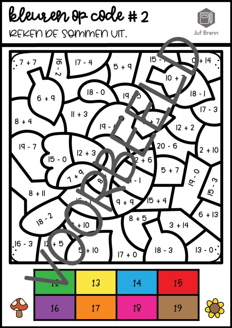 KLEUREN OP CODE SOMMEN TOT 20 FALL EDITION - Juf Brenn