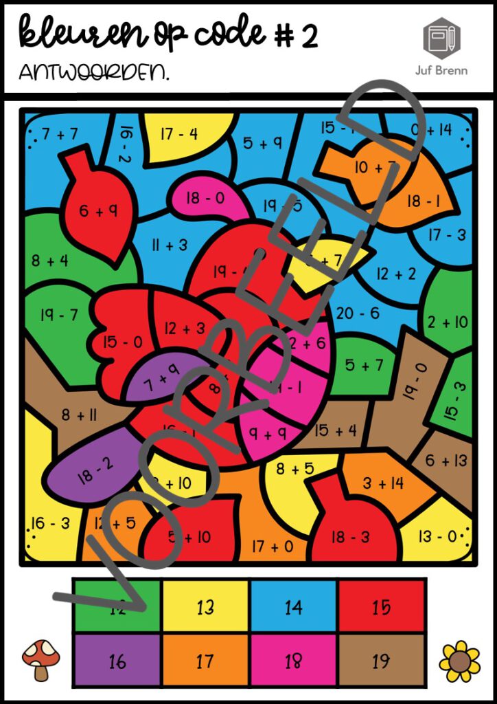 KLEUREN OP CODE SOMMEN TOT 20 FALL EDITION - Juf Brenn