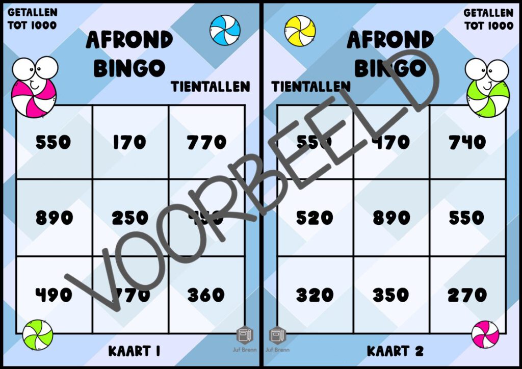 AFROND BINGO: AFRONDEN OP TIENTALLEN TOT 1000 - Juf Brenn