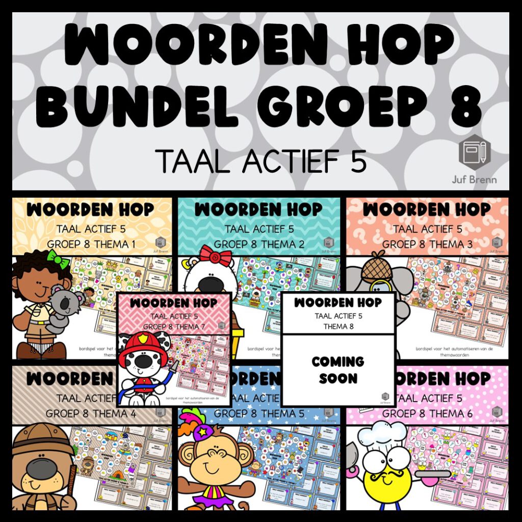 TAAL ACTIEF VERSIE 5 WOORDEN HOP (GROEI)BUNDEL GROEP 8 - Juf Brenn