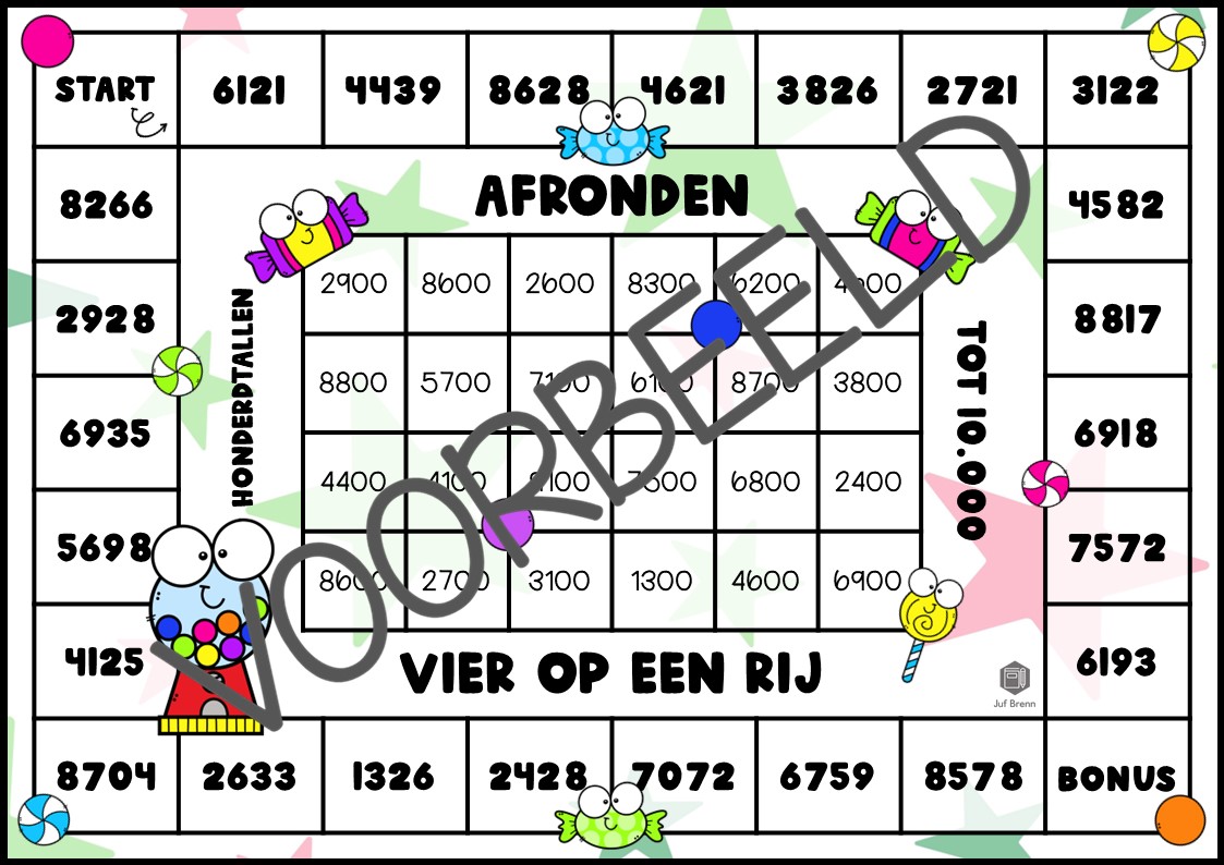 VIER OP EEN RIJ: AFRONDEN TOT 10.000 - Juf Brenn VIER OP EEN RIJ: AFRONDEN TOT 10.000 - Juf Brenn