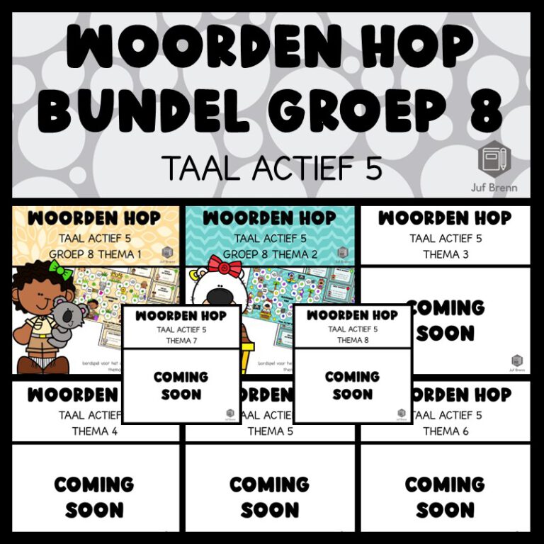 TAAL ACTIEF VERSIE 5 WOORDEN HOP (GROEI)BUNDEL GROEP 8 - Juf Brenn